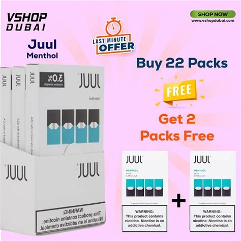 Juul Menthol Pods 22 Pack Package Vshop Dubai Vape Shop Dubai