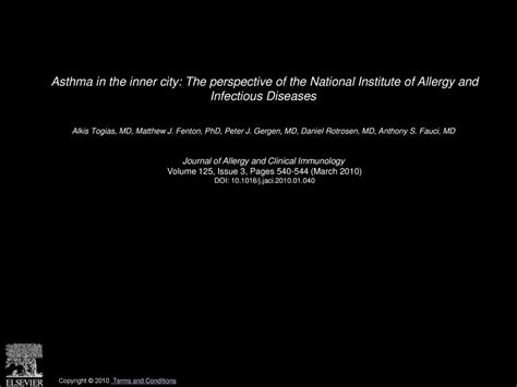 Asthma In The Inner City The Perspective Of The National Institute Of