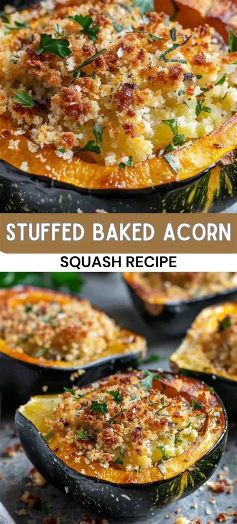 Stuffed Baked Acorn Squash Recipe Acorn Squash Recipes Acorn Squash