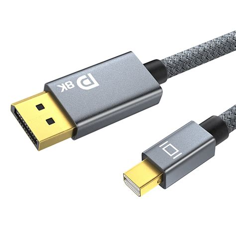 Qces 8k Mini Displayport To Displayport 1 4 Cable 10ft Thunderbolt To Dp Cable 8k