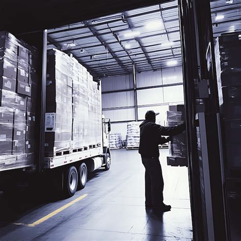 Efficient Warehouse Operations Loading Goods Onto Truck Premium Ai