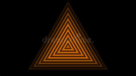Animation Motion Of Orange Pyramid With Displacement Effect On A Black Background Stock Footage