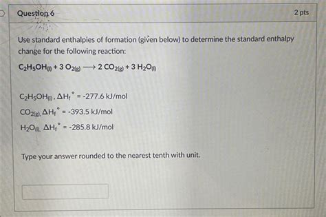 Solved Use standard enthalpies of formation (given below) to | Chegg.com