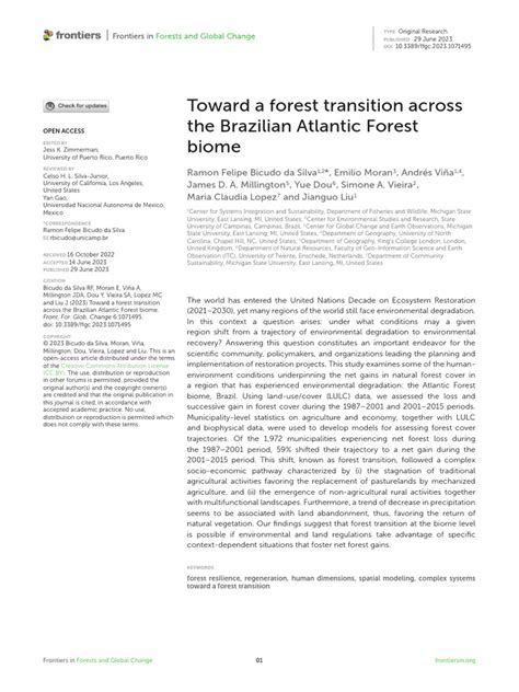 Toward A Forest Transition Across The Br Pdf Forests Deforestation