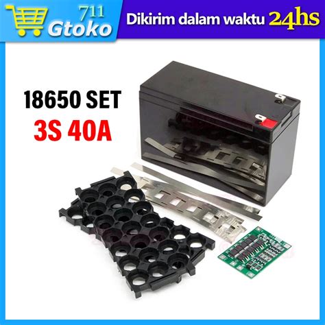 Jual Pack Baterai Rakitan DIY Lithium Li Ion V S A BMS Kotak Plat Nikel Holder