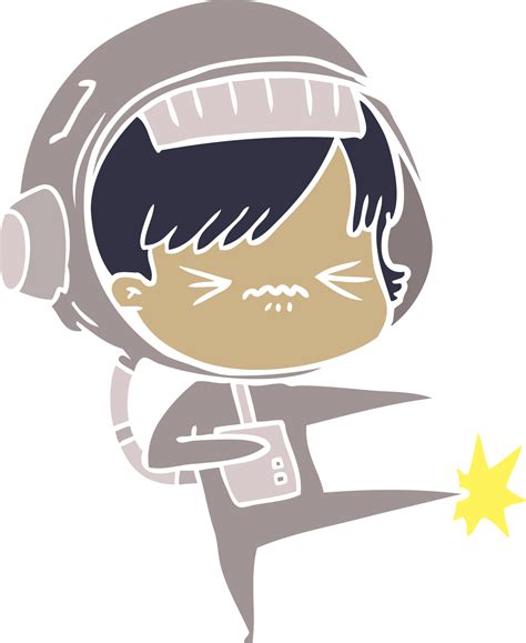 Angry Flat Color Style Cartoon Space Girl Stubbing Toe 40266278 Png
