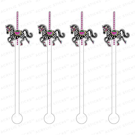 Carousel Zebra Acrylic Stir Sticks Xo Acrylics Acrylic Sticks