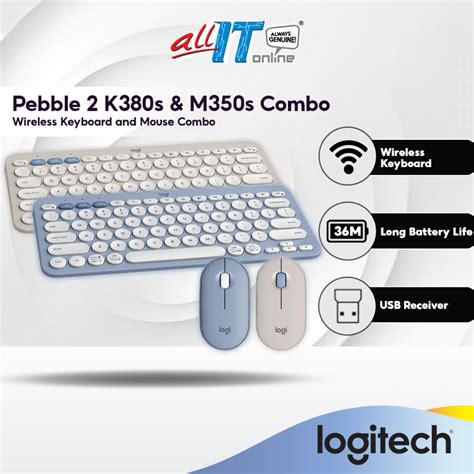 Logitech Pebble 2 Wireless Keyboard And Mouse Combo K380s And M350s Quiet And Portable