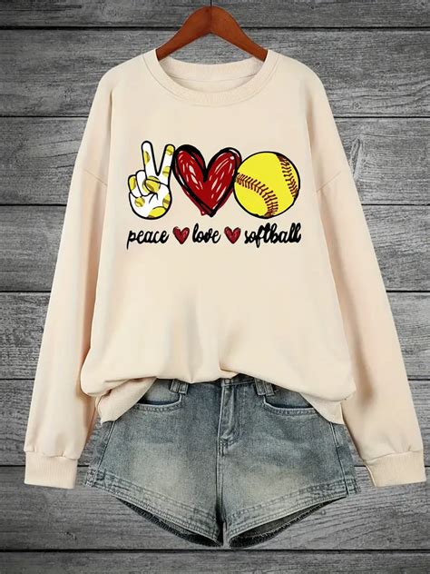 Graphic Print Sweatshirt Plus Size Casual Long Sleeve Crew Temu New