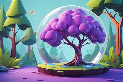 Tree Over A Bubble Premium AI Generated Image
