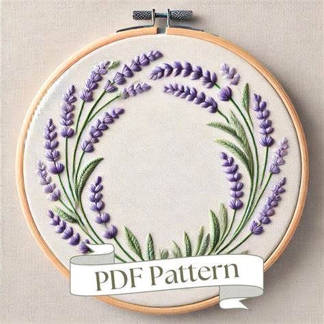 Lavender Embroidery Pattern Etsy