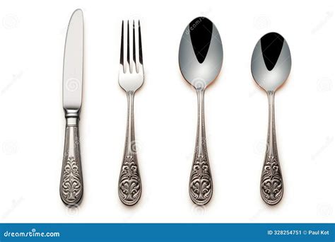 Realistic Silverware Set Vector On White Background Symbolizing