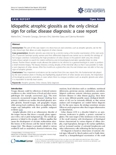 Pdf Idiopathic Atrophic Glossitis As The Only Clinical Sign For