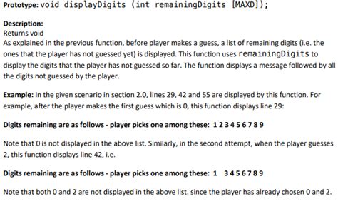 Prototype Void Displaydigits Int Remainingdigits