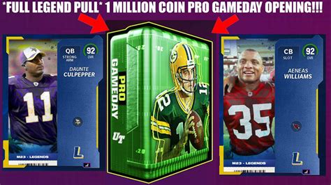 Omg Full Legend Pull 1 Million Coin Pro Gameday Pack Opening Madden