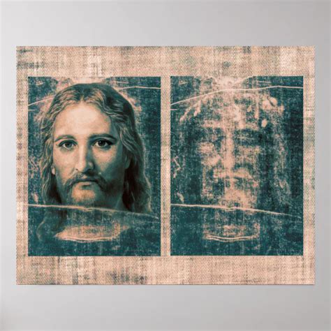 The Shroud Of Turin Holy Face Of Jesus Negative B Poster Zazzle