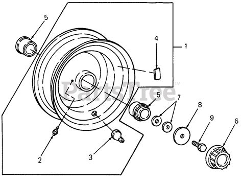 Cub Cadet 1440 (143-633-100) - Cub Cadet Garden Tractor (SN: 821060 - 880000) Front Wheel Parts ...