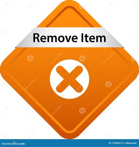 Remove Item Icon Web Button Stock Illustration Illustration Of Orange Bright 119998213