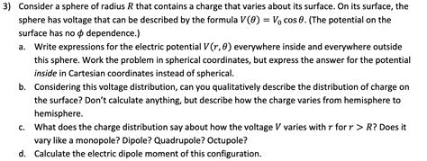 Solved Consider A Sphere Of Radius R That Contains A Chegg