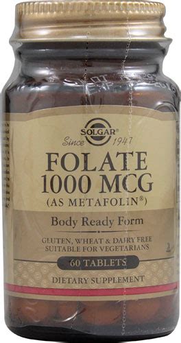 Solgar Folate As Metafolin® 1000 Mcg 60 Tablets — International
