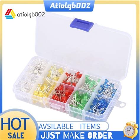 【atiolqb002】ไดโอดไฟ led 3 มม 5 มม สีขาว เหลือง แดง ฟ้า เขียว สําหรับ