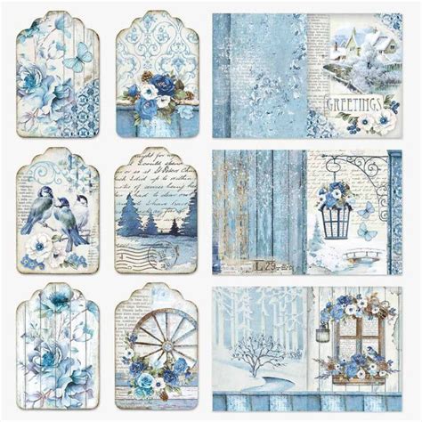 Stamperia Blue Land 12 X 12 Paper Pad Blue Scrapbook Paper Bag