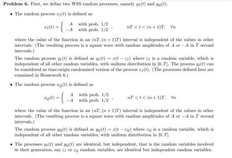 solved problem 6 first we define two wss random processes
