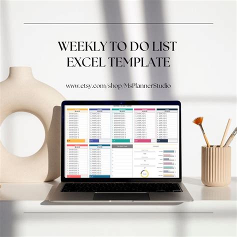 Weekly To Do List Excel Template Weekly Planner Excel Template Weekly Task Planner Excel