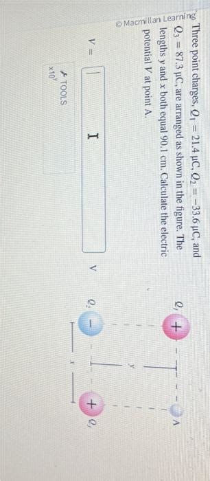Solved Three Point Charges Q 214 Pc Q2 336 Mc And