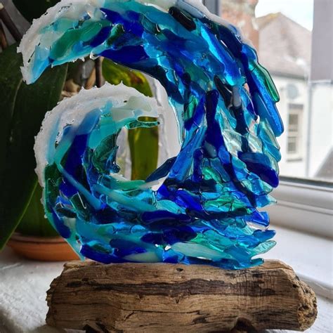 Glass Wave Sculpture Etsy