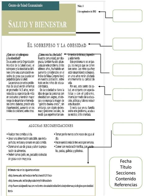 Ejercicio De Elementos De Un Bolet N Informativo
