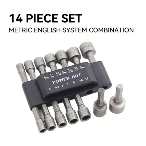 14pcs Non Magnetic Hex Socket Set For Electric Screwdriver Pneumatic