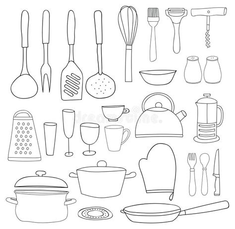 Collection Of Porcelain Tableware For Tea Stock Vector Illustration