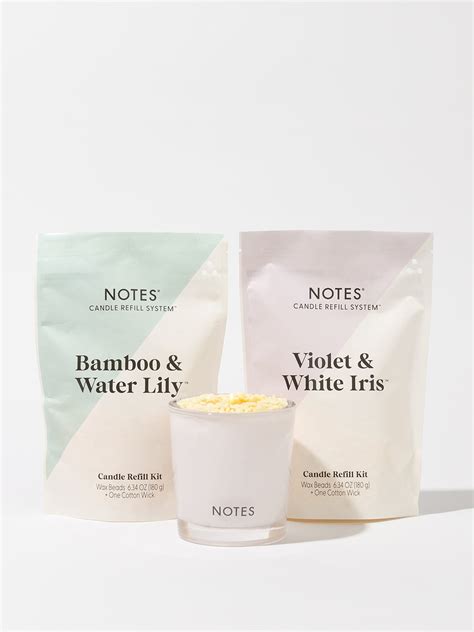 Notes Candle Refill System Sustainable Starter Kit Watery Floral D