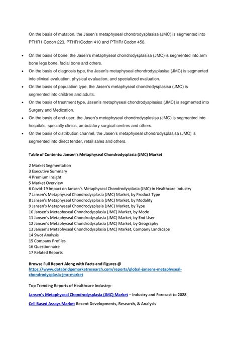 Ppt Jansens Metaphyseal Chondrodysplasia Jmc Market Share Size