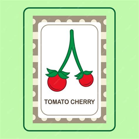 Premium Vector Flashcard Tomato Cherry