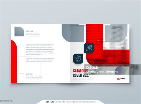 Desain Brosur Merah Suare Templat Sampul A4 Untuk Brosur Laporan