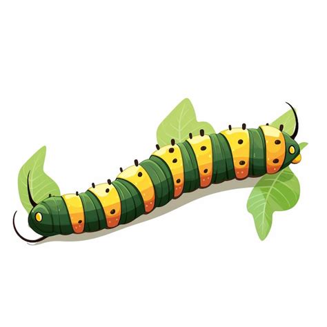 Ilustración animal oruga vector insecto naturaleza dibujos animados