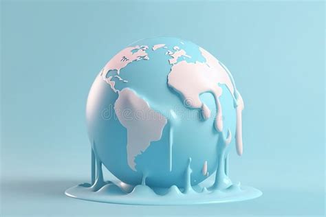 Global Warming Concept With Melting Planet Earth Generative Ai Stock