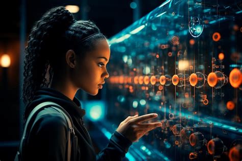 Premium Ai Image Woman Wearing Virtual Reality Headset