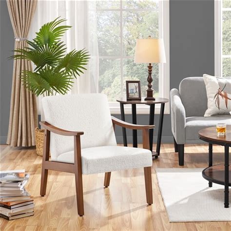 Yaheetech Mid Century Modern Armchair With Solid Wood Legs — Yaheetechshop