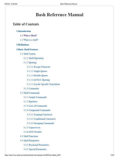 Bash Reference Manual Pdf