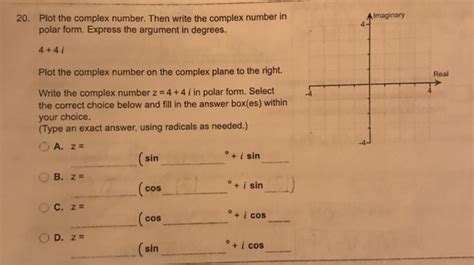 Solved Plot The Complex Number Then Write The Complex