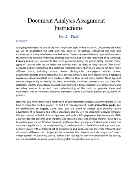 instructions document analysis part 2 final summer 2023 pdf