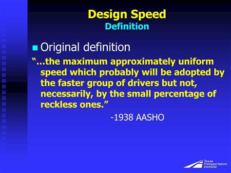 PPT Design Speed Operating Speed And Posted Speed Limit Practices PowerPoint Presentation