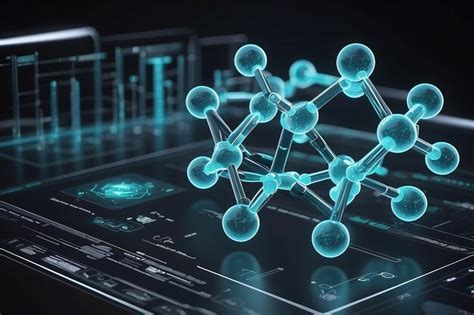 View Of A 3d Rendering Molecule On A Displayed On A Medical Interface Premium Ai Generated Image