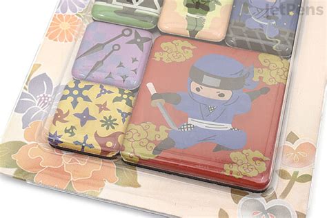 Kurochiku Japanese Pattern Magnet Ninja Set Of 6 Jetpens