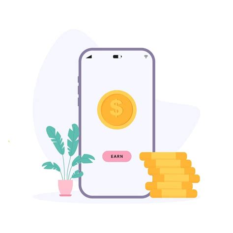 Gana Dinero En Línea Concepto Diseño Plano Vector Premium