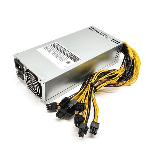 Buy Trjgtas 1800W 2U PSU PC Mining Power Mineirar Eth 1800W 6 Pin Miner Power Supply For 6 GPU