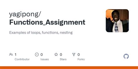 Github Yagipong Functions Assignment Examples Of Loops Functions